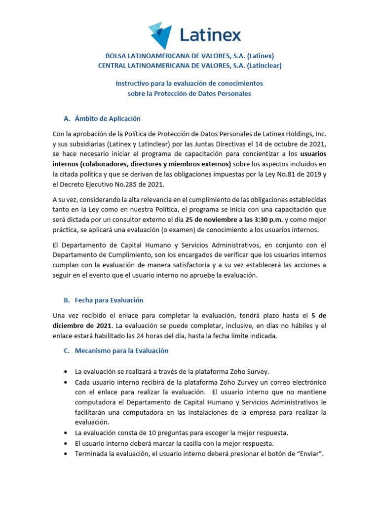 Instructivo para Las Evaluaciones (Final) | PDF | Usuario (informática)