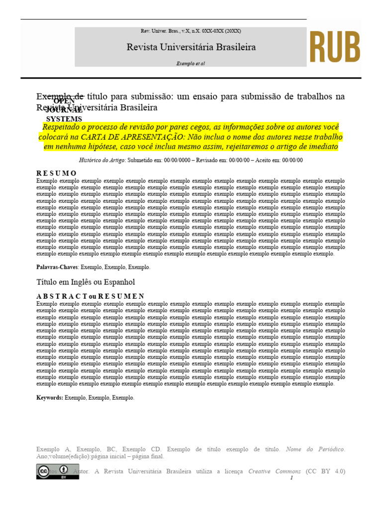 Modelo de Artigo para Publicação TCC 2 | PDF | Citação | Abstract (resumo)