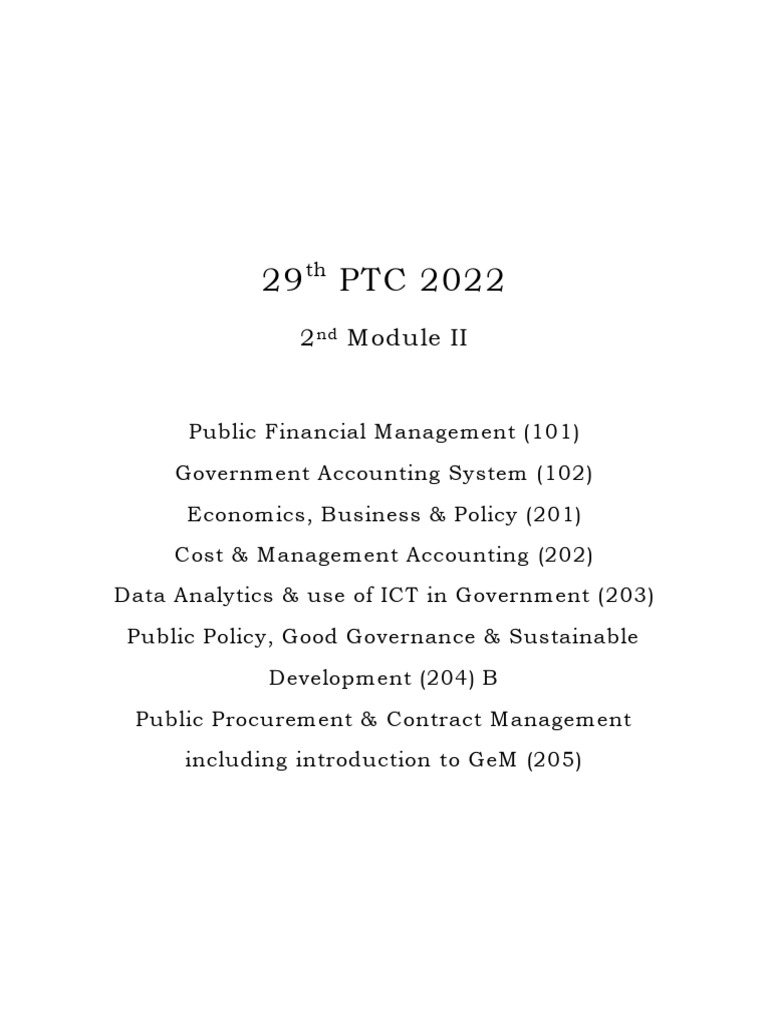 29th PTC 2022 2nd Module Examination | PDF | Government Budget Balance | Taxes