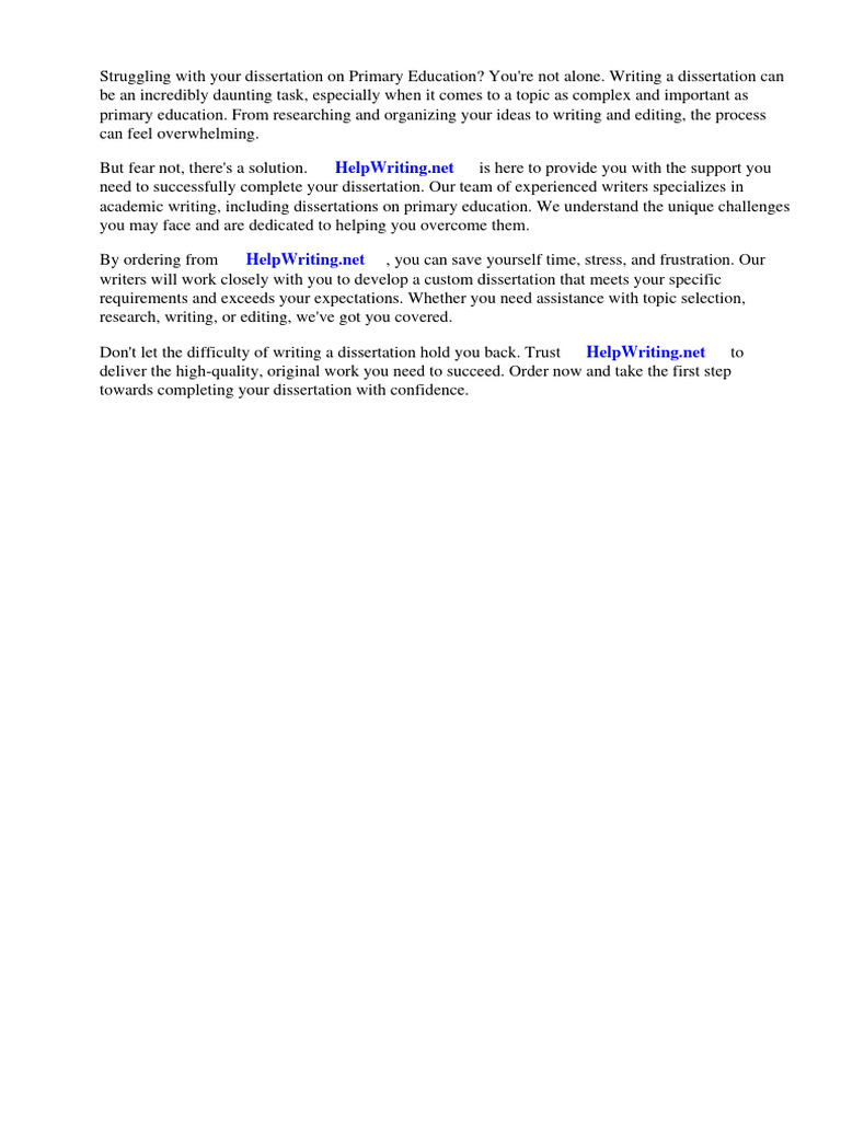 Dissertation Ideas Primary Education | PDF | Thesis | Teachers