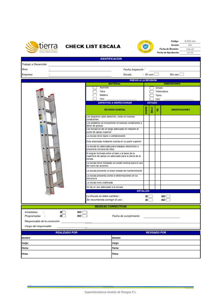 CHECK LIST - Escala | PDF