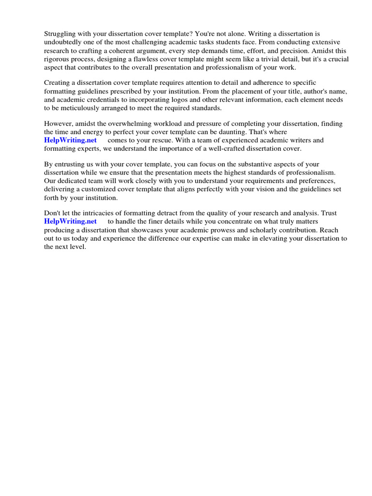 Dissertation Cover Template | PDF | Thesis | Abstract (Summary)