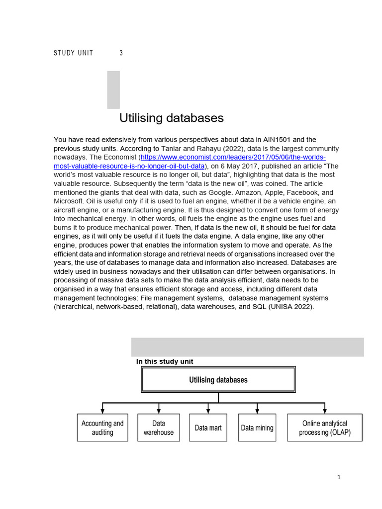 Learning Unit 3 | Download Free PDF | Data Warehouse | Databases