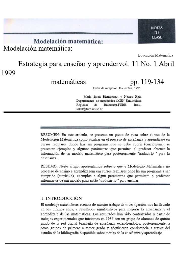 Modelacion Matematica. Estraegias para Ensen Ar y Aprender Matematicas ...