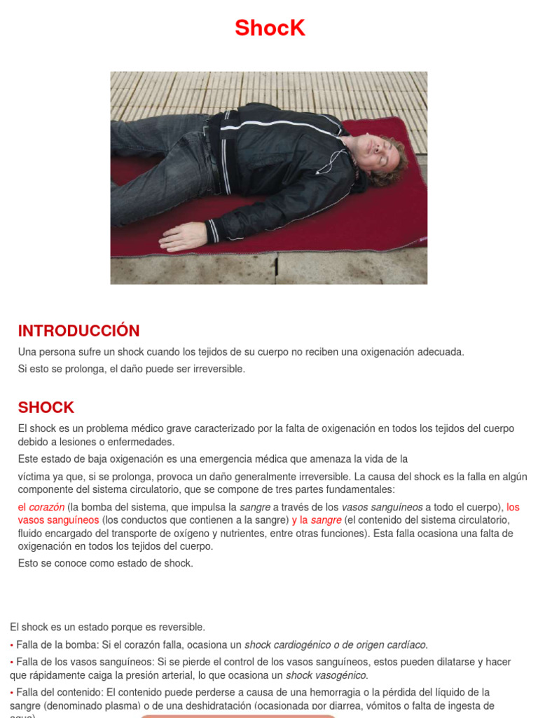 Estado de Shock: Causas y Manejo | PDF | Sangre | Corazón