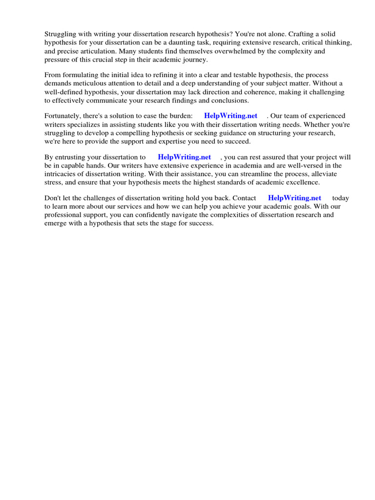 Dissertation Research Hypothesis Examples | PDF | Hypothesis ...