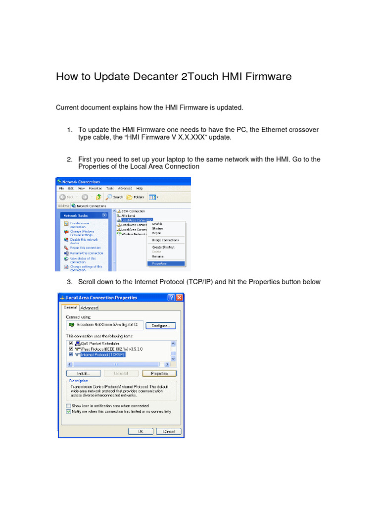 How To Update Decanter 2touch HMI Firmware R15 | PDF