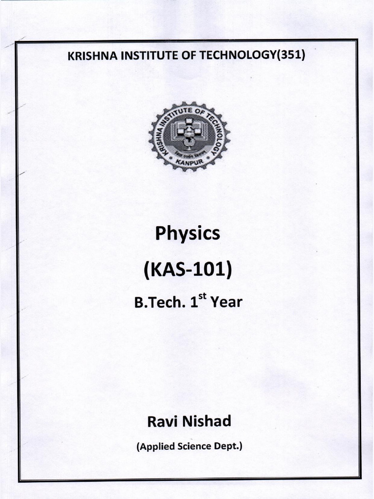 Physics(Kas-101) Ravi Nishad | PDF