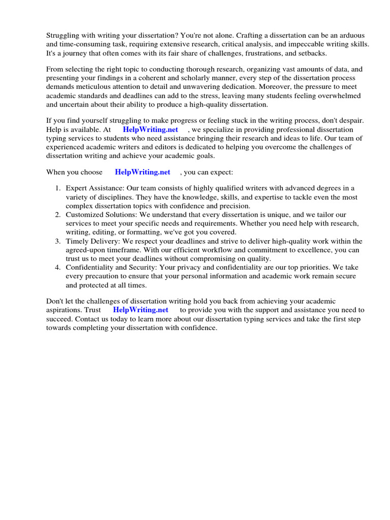 Dissertation Typing Service | PDF | Thesis | Doctor Of Philosophy