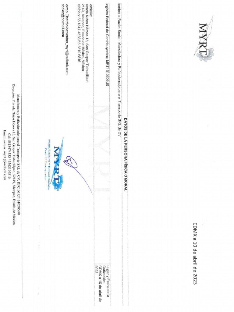 Cotizacion Myrt 0229 | PDF