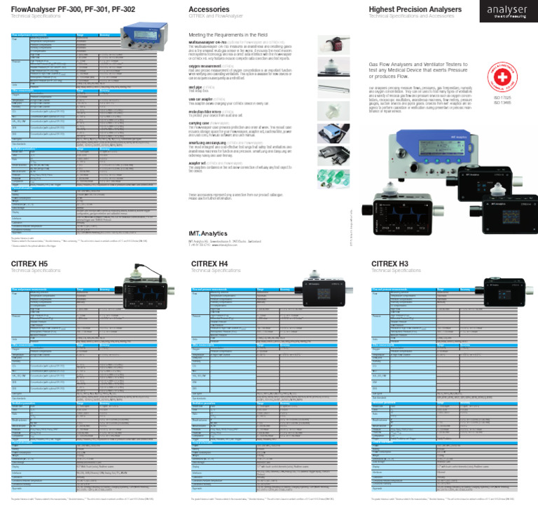 Analyser Technical Specifications EN | Download Free PDF | Pascal (Unit) | Humidity