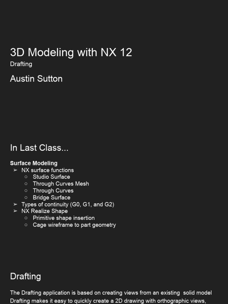 NX 12 Drafting and Exploded Views Guide | PDF | Technical Drawing ...