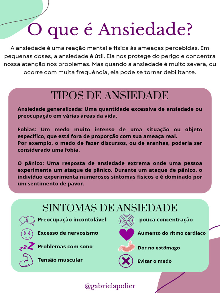 Entendendo a Ansiedade e Seus Tipos | PDF | Bem-estar
