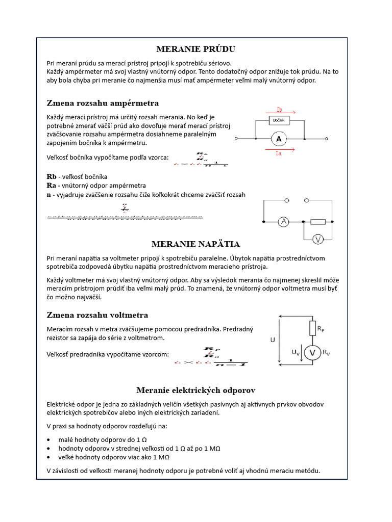 Meranie Prúdu | PDF