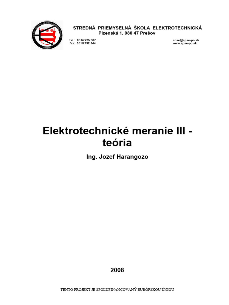Elektrotechnicke_meranie_I_-_teoria_1_ | PDF