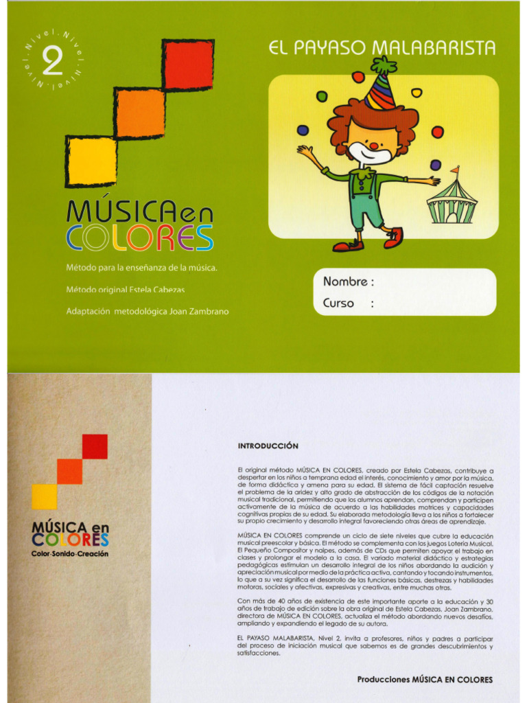 El Payaso Malabarista Libro de Musica Teodoro | PDF