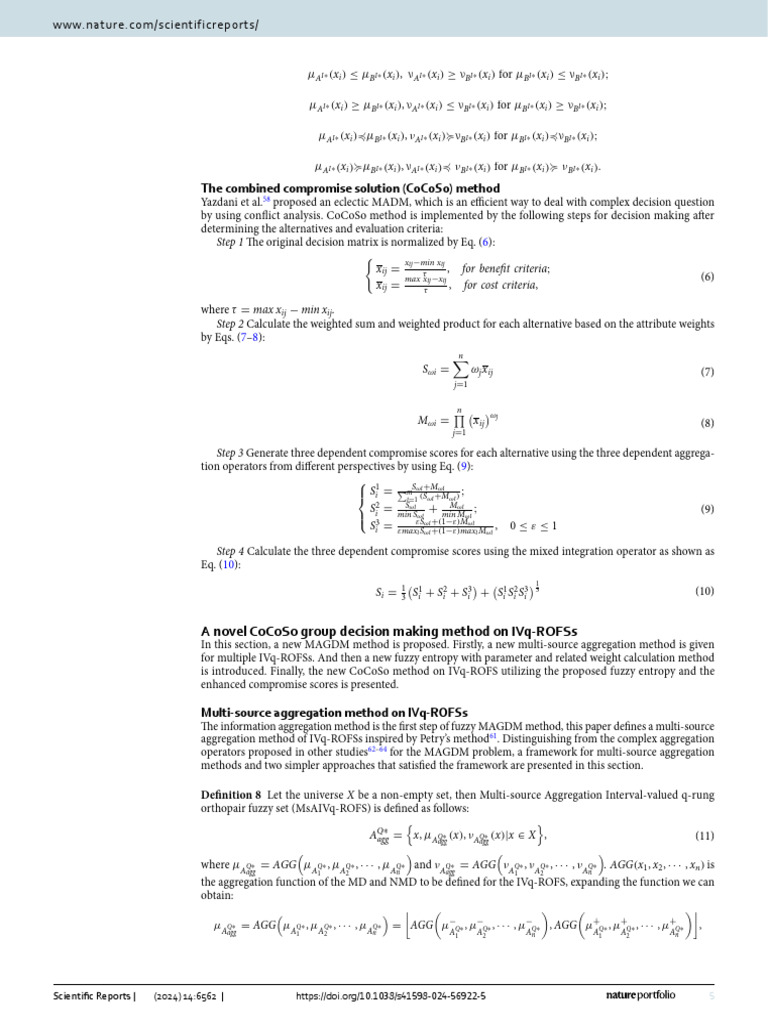 The Combined Compromise Solution (Cocoso) Method: A Novel Cocoso Group Decision Making Method On ...