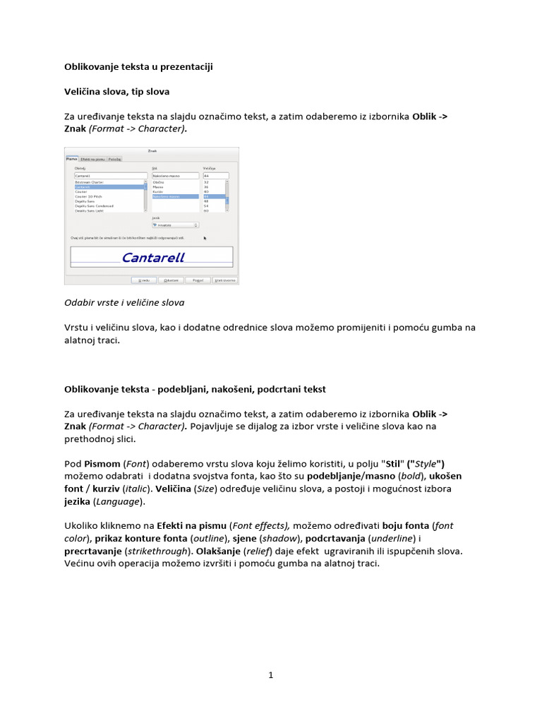 Oblikovanje Teksta U Prezentaciji | PDF