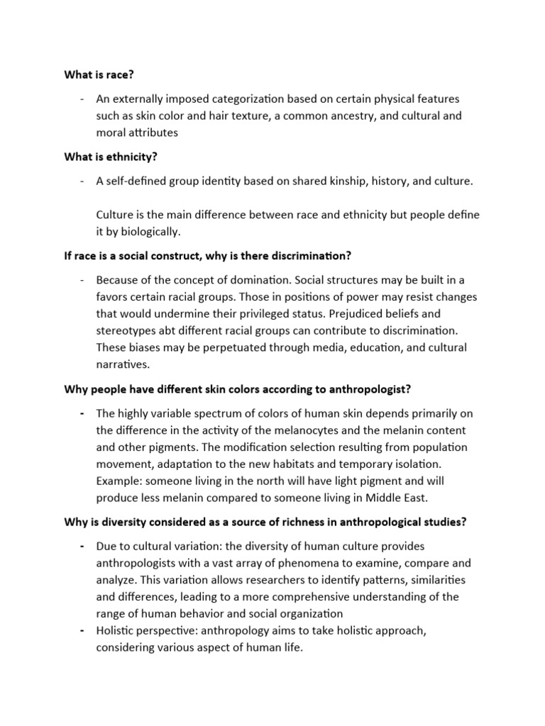 Race and Ethnicity | PDF | Race (Human Categorization) | Anthropology