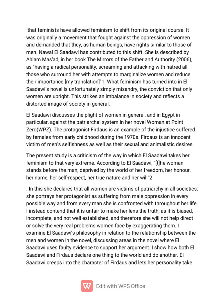 Woman at Point Zero.. Feminism | PDF | Feminism | Gender Studies