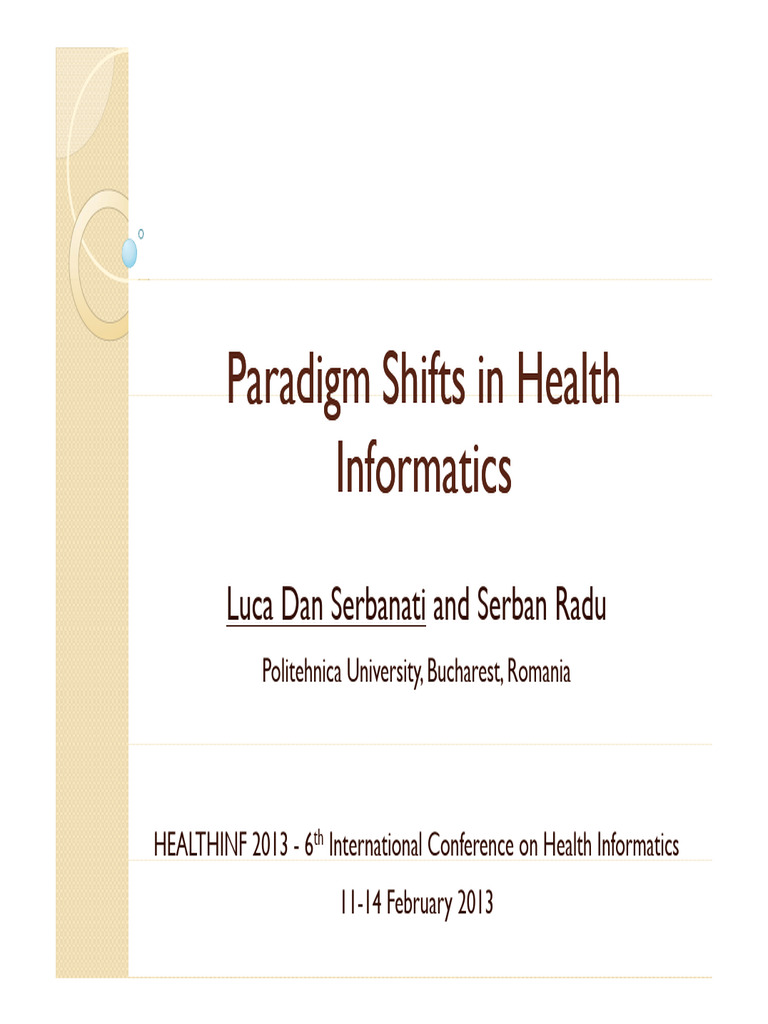 Paradigm Shifts in Health Paradigm Shifts in Health Paradigm Shifts in ...