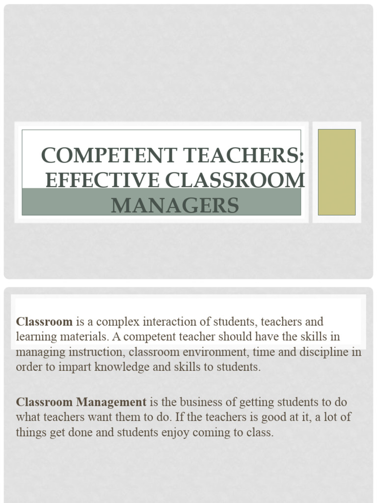 Effective Classroom Management Strategies | PDF | Classroom Management ...