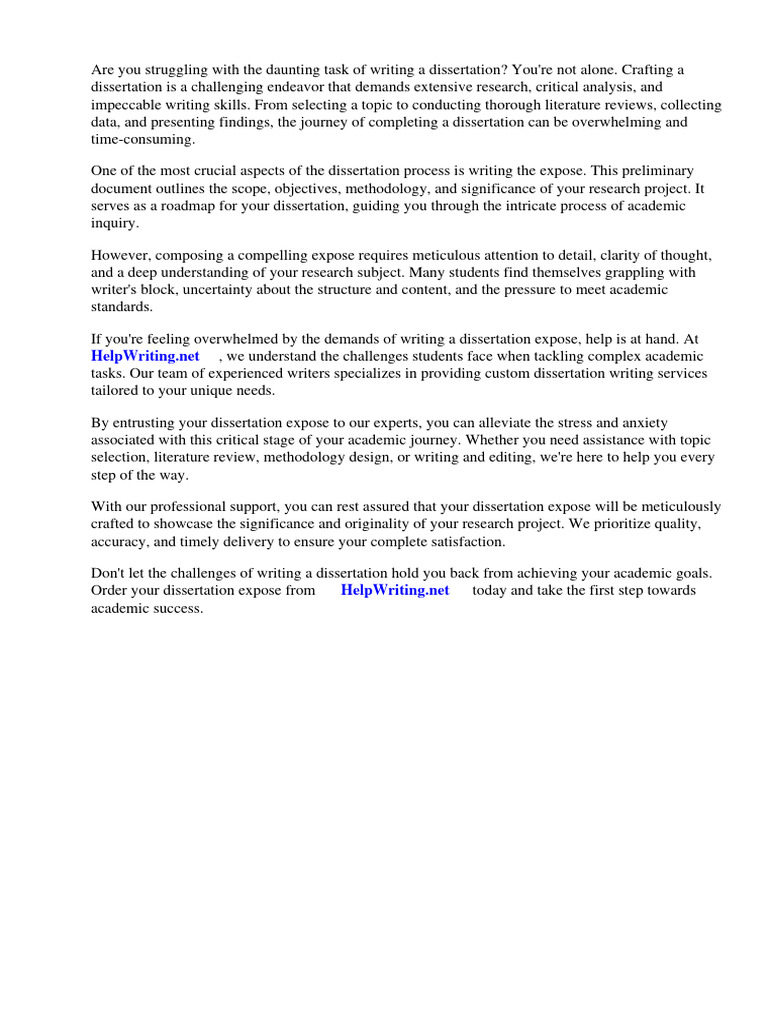 Dissertation Exposé Writing Help | PDF | Thesis | Facebook