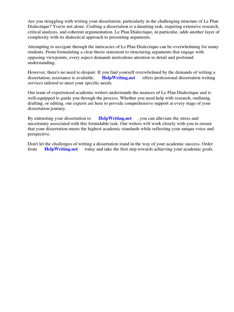 Le Plan Dialectique Dissertation Exemple | PDF | Thesis | Dialectic