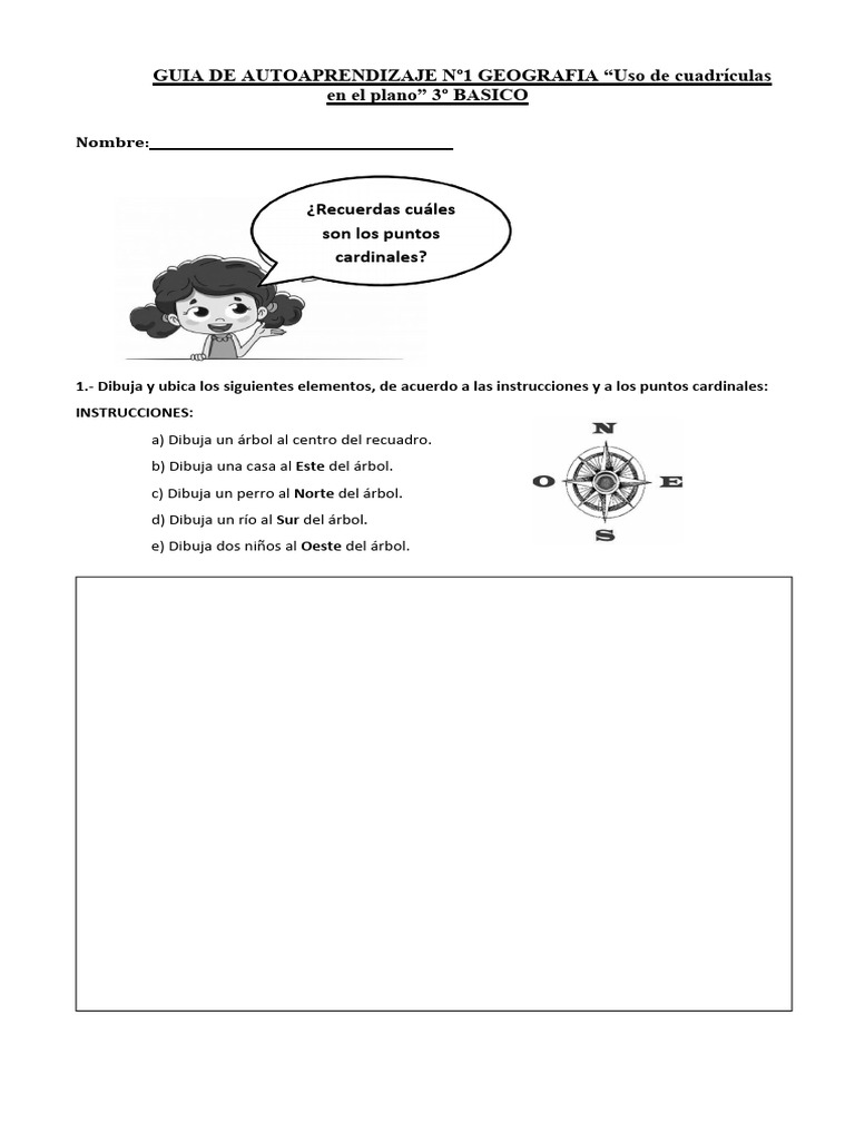 Guía de Autoaprendizaje: Cuadrículas y Puntos Cardinales | PDF | Ajedrez