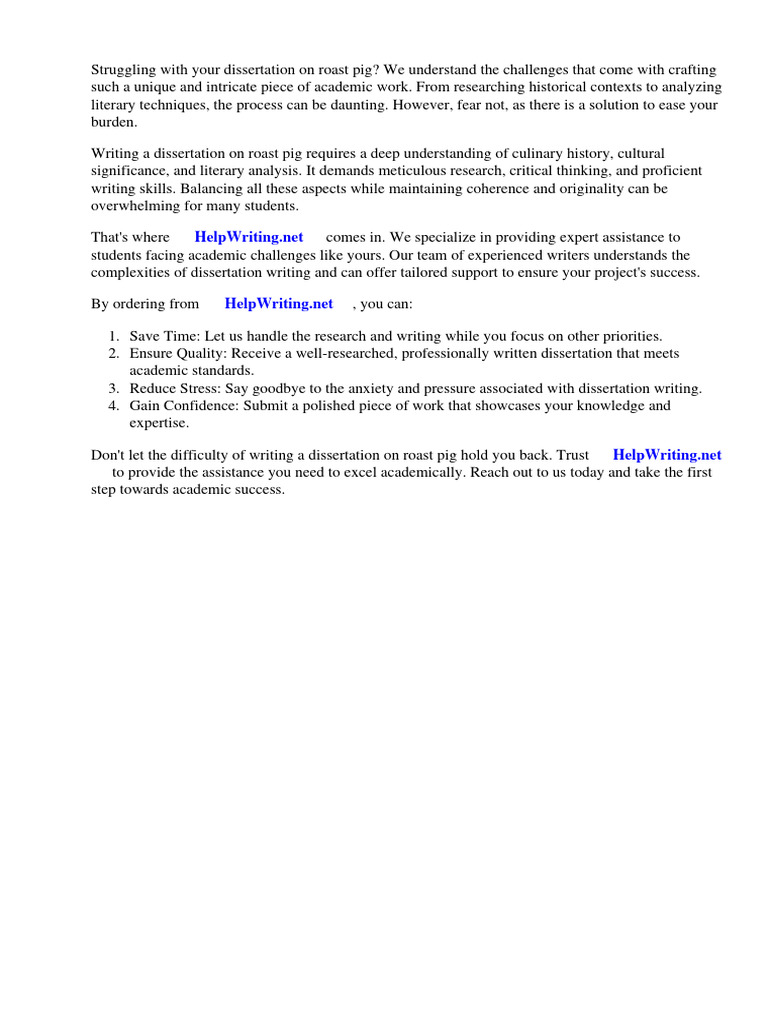 Dissertation On Roast Pig | PDF | Essays | Thesis