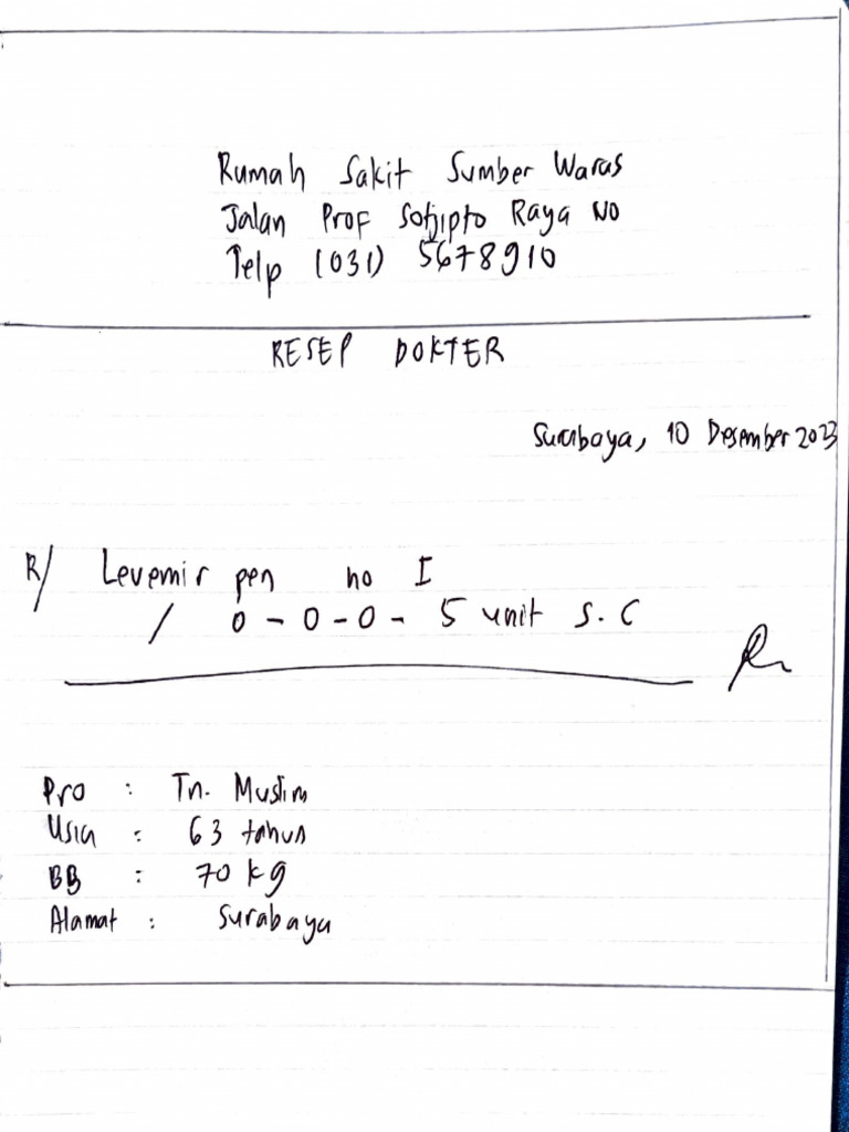 Resep Insulin Ujian | PDF