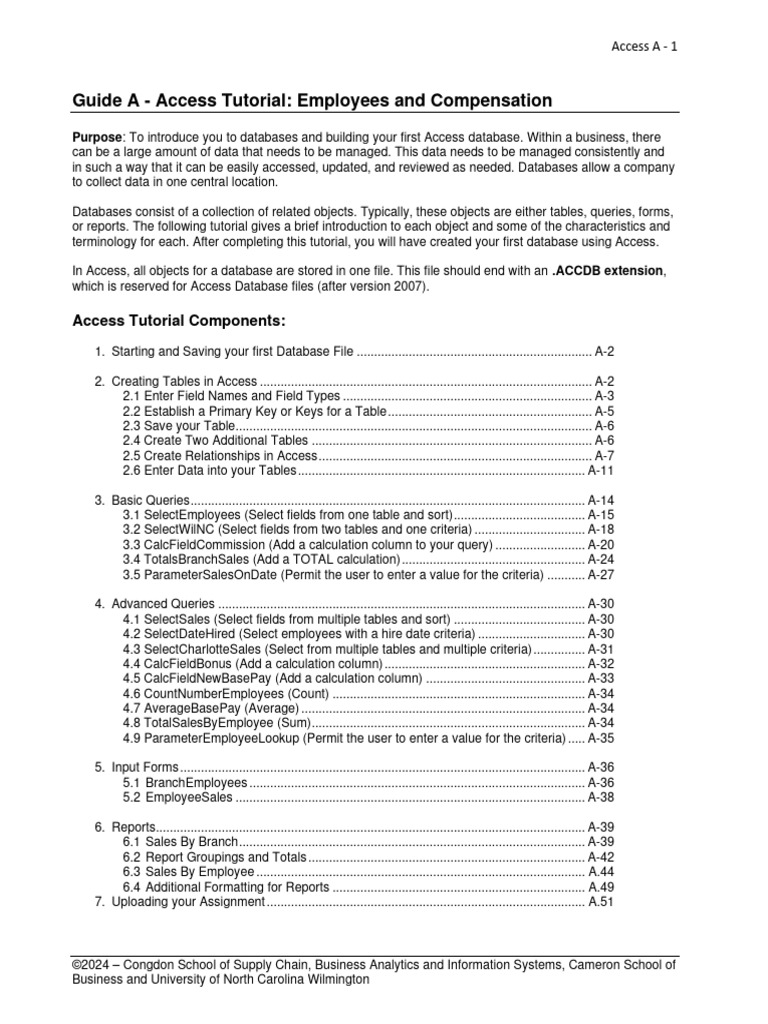 Access A Tutorial | PDF | Databases | Table (Database)