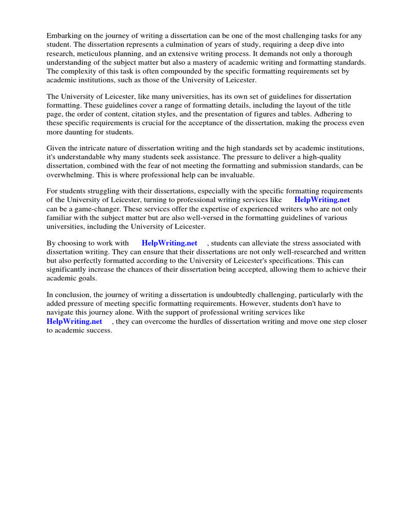 University of Leicester Dissertation Format | PDF | Brand | Thesis