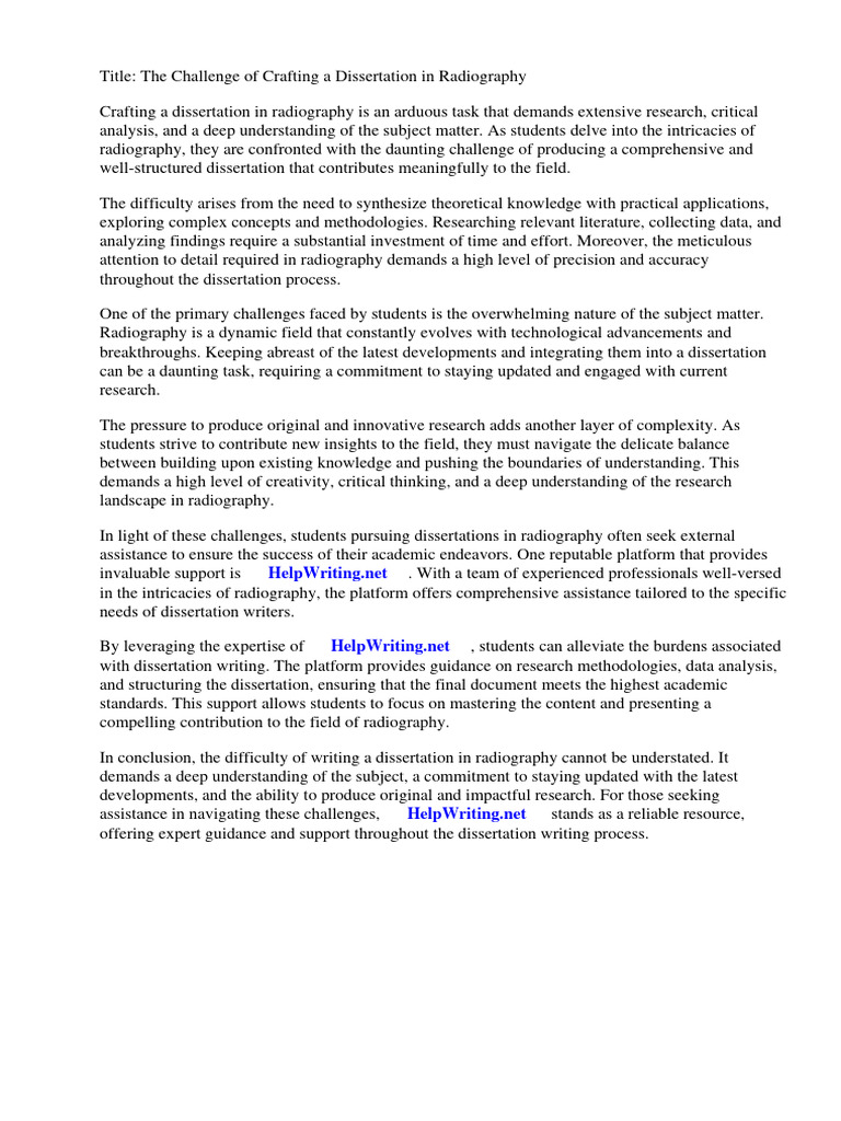 Dissertation Radiography | PDF | Radiology | Medical Imaging