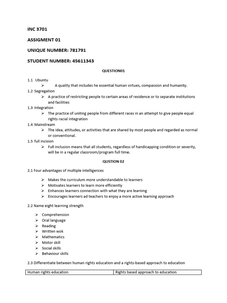 INC 3701 Ass01 | PDF | Learning | Mind