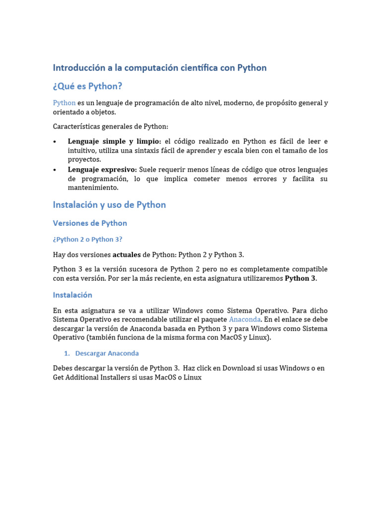 Instalación Y Uso De Python Pdf Interfaz De Línea De Comando 