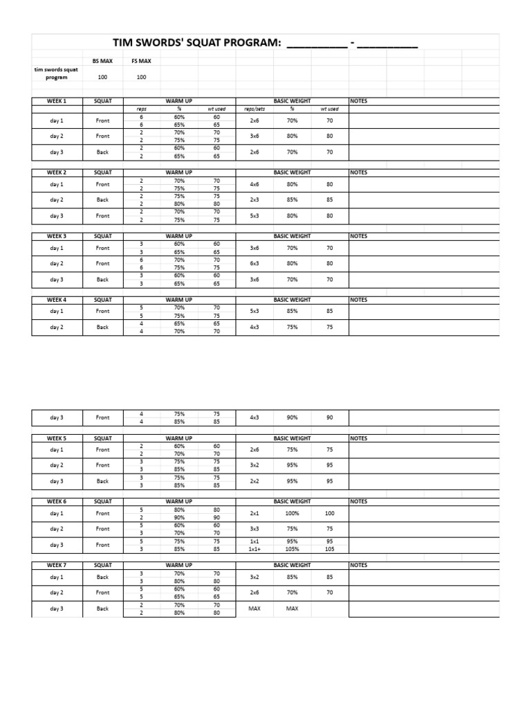 Tim Swords 7 Week Squat Program (Front Squat Focus) v2.1 - LiftVault ...