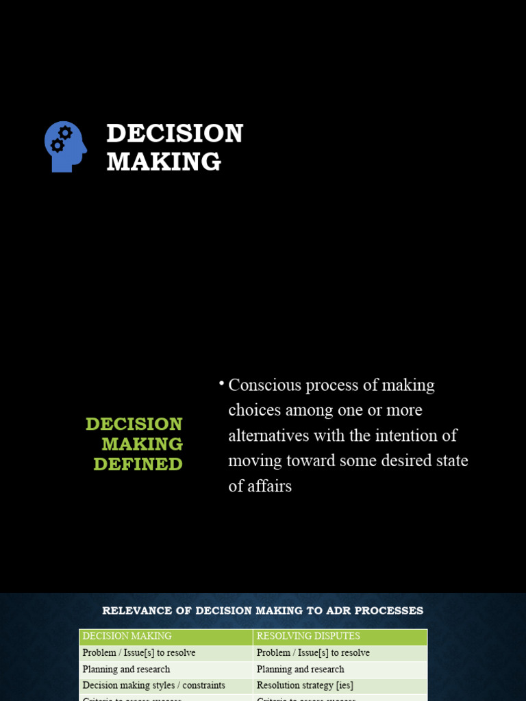 ADR - Decision Making (RS) (2) (2) | PDF | Decision Making | Cognitive Psychology