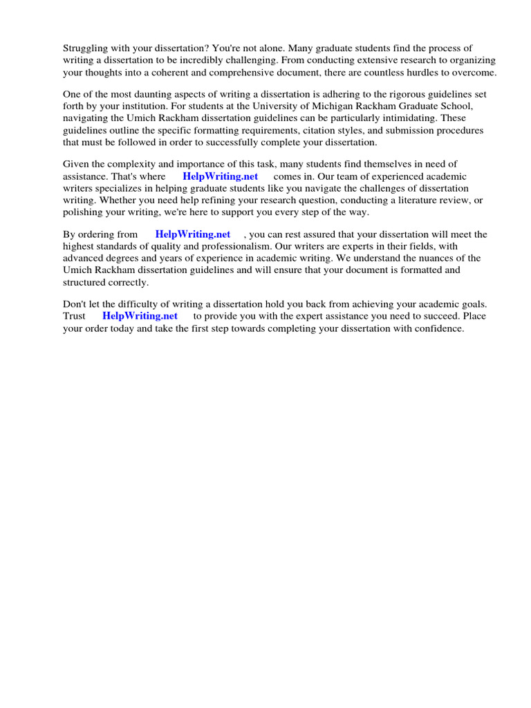Umich Rackham Dissertation Guidelines | PDF | Thesis | Essays