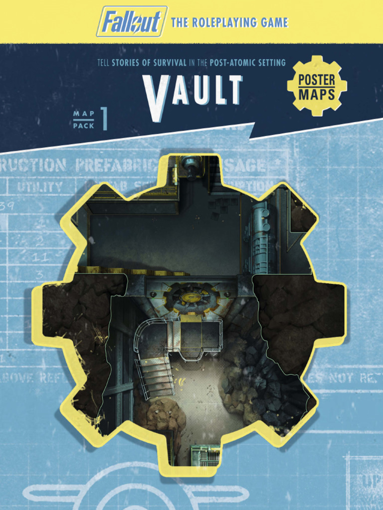 Modiphius 2d20 MUH Fallout Map Pack 1 Vault OEF, 2023, Compressed | PDF