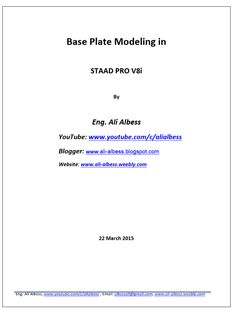 Base Plate Modeling in Staad Pro | Download Free PDF | Computing