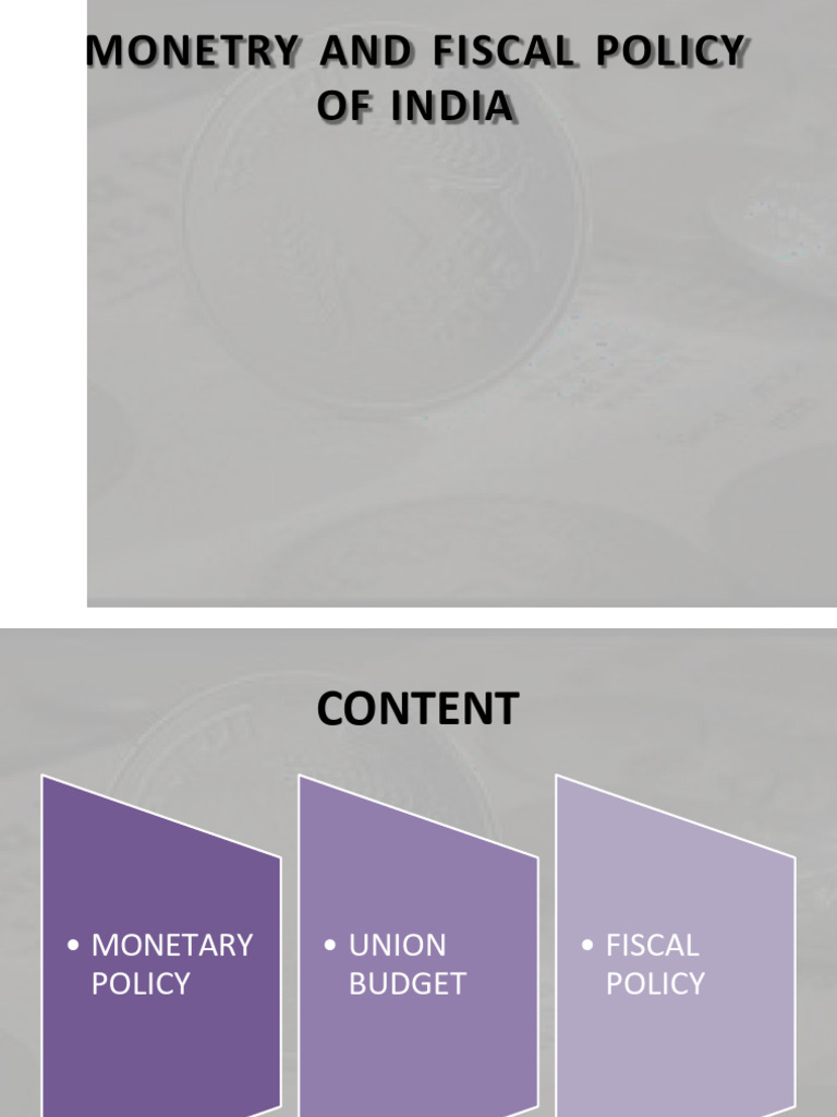 Monetary and Fiscal Policy of India PDF | PDF | Money Supply | Monetary ...