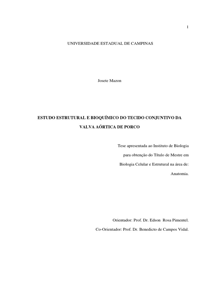 Estudo da Valva Aórtica Suína | PDF | Colágeno | Biologia