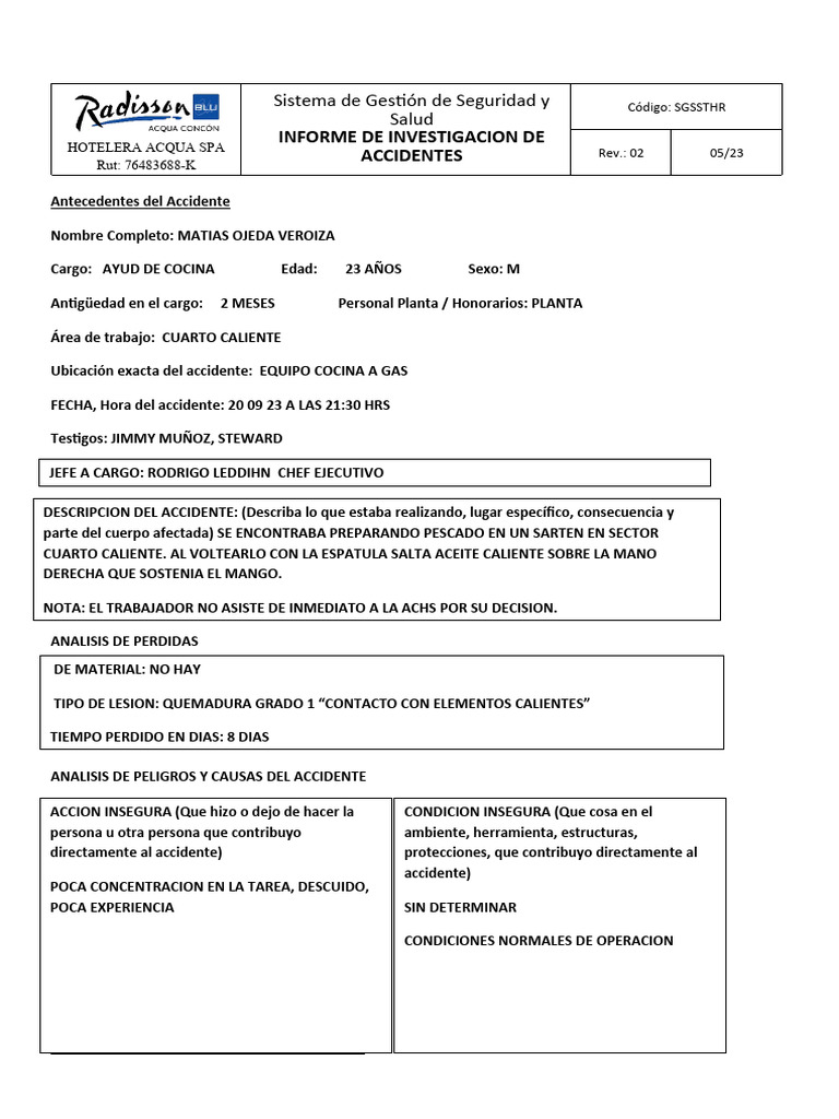 Informe Inv. de Acc | PDF