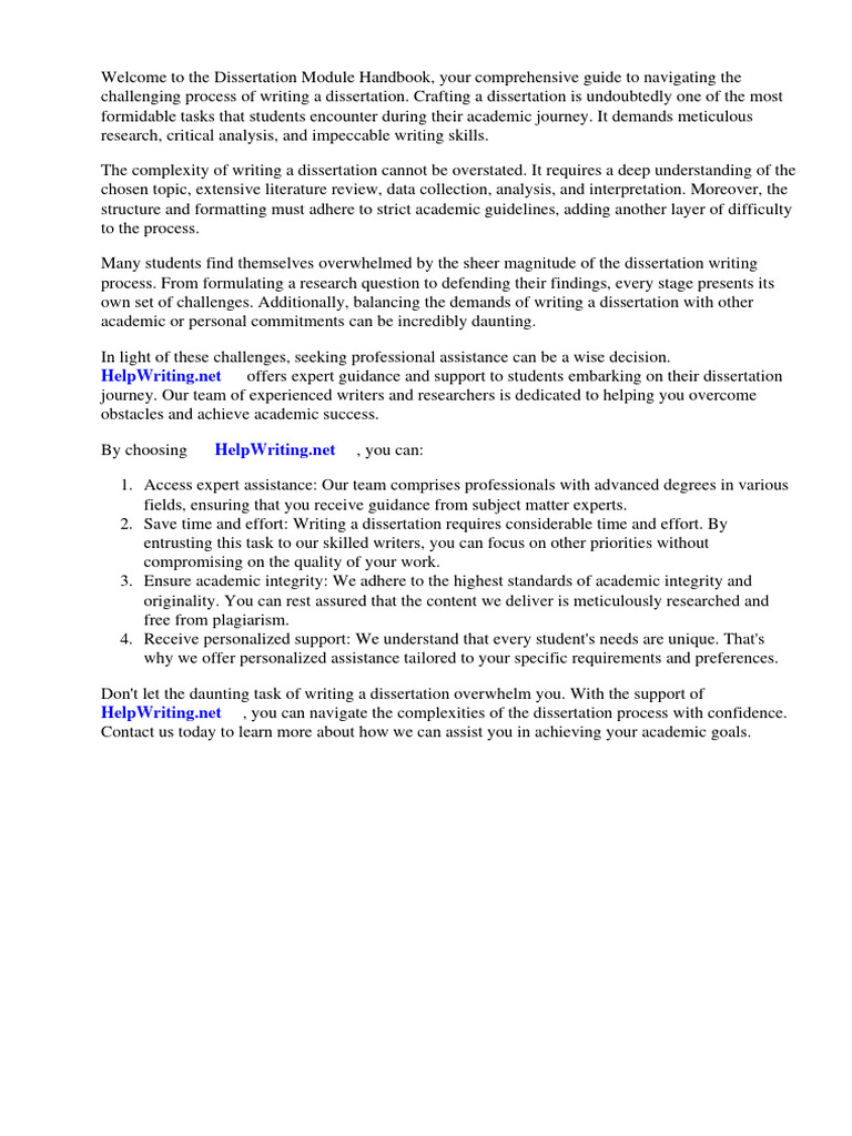 Dissertation Module Handbook | PDF | Thesis | Statistics