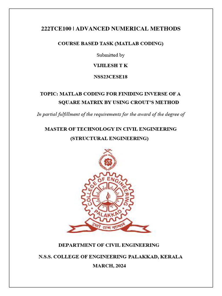 Vijilesh T K (Matlab Code Based Task) | PDF | Mathematical Relations | Functional Analysis