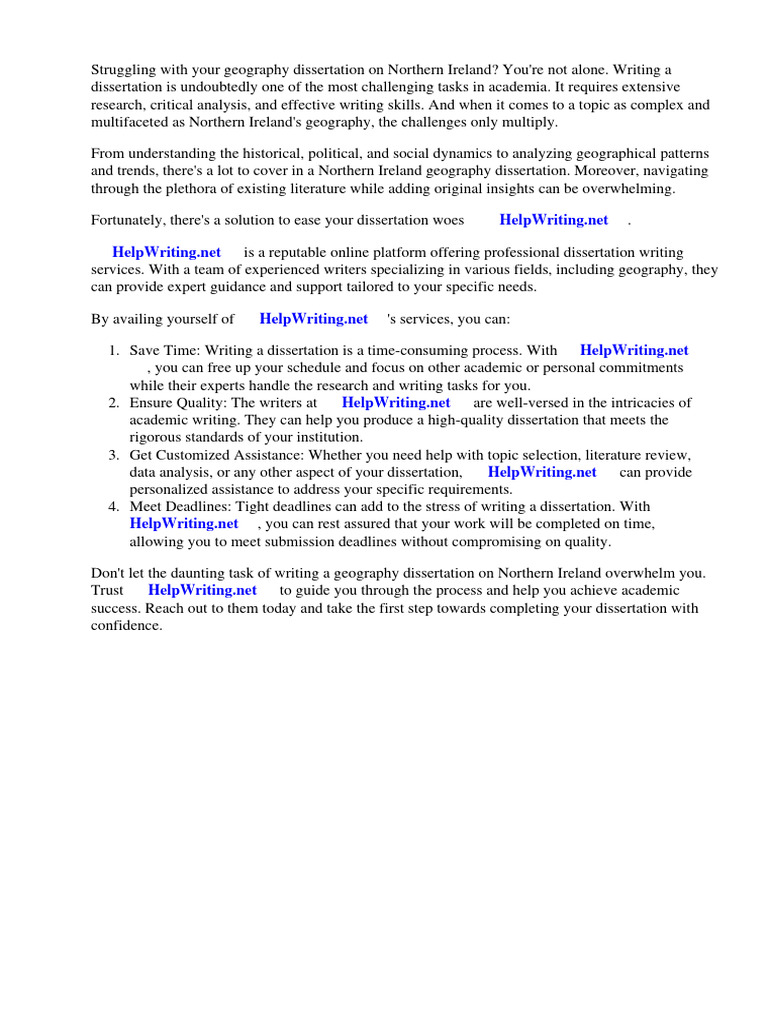 Geography Dissertation Ideas Northern Ireland | PDF | Geography | Thesis