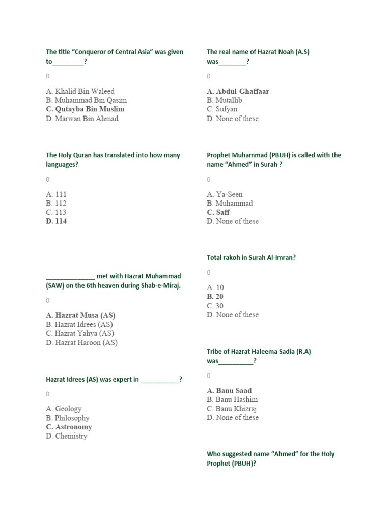 Pak Mcqs 1-500 V2 | PDF | Pakistan | Muhammad