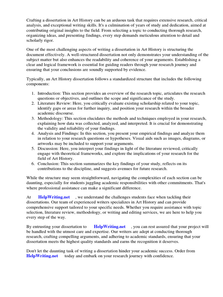 Art History Dissertation Structure | PDF