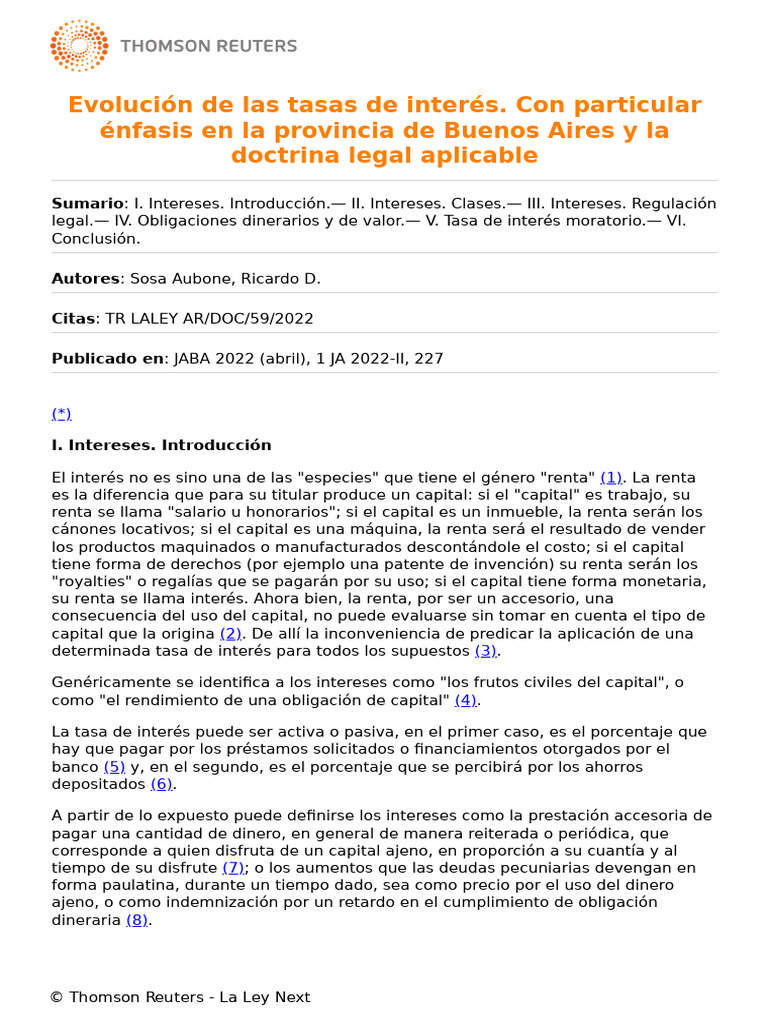 4.evolución de Las Tasas de Interés. Con Particular Énfasis en La ...
